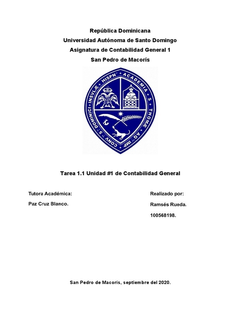 Tarea 1.1 de Contabilidad I | PDF | Contabilidad | Contador