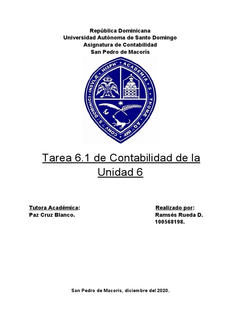 Tarea 6.1 de Contabilidad de La Unidad 6 - Ramsés Rueda Delgado. | PDF | Inventario | Business