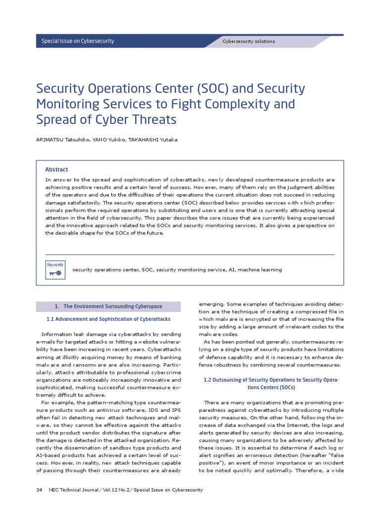 Security Operations Center (SOC) and Security Monitoring Services To Fight Complexity and Spread ...