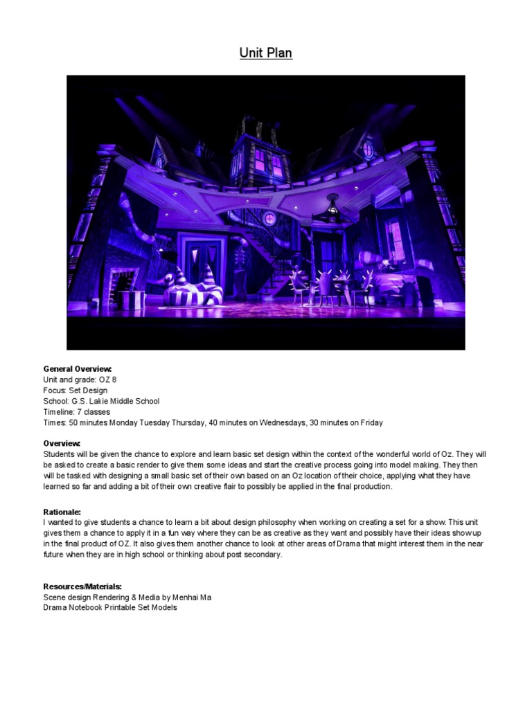 Set Design Unit Plan | Download Free PDF | Design | Teachers