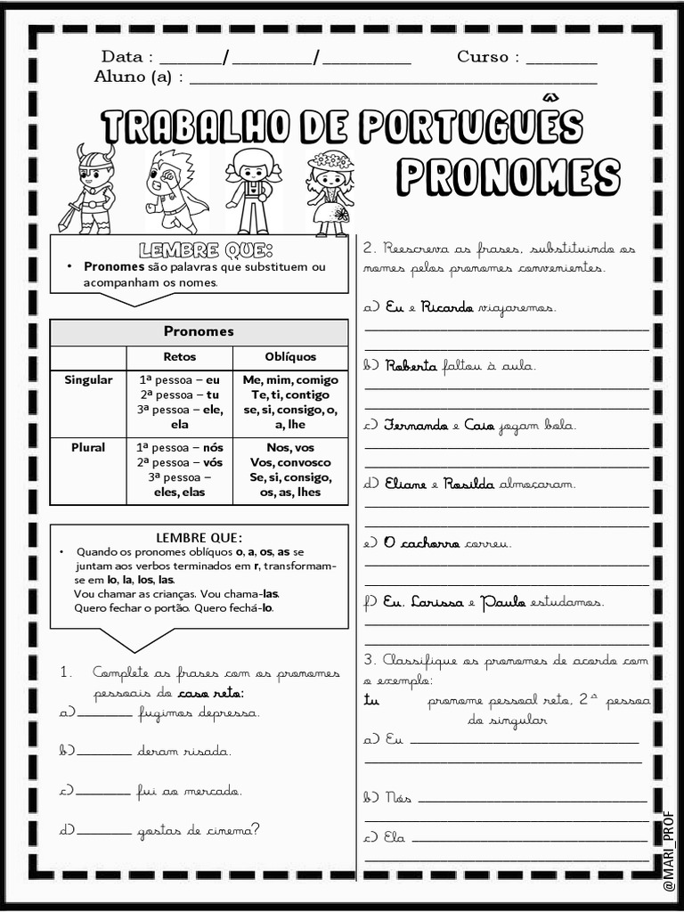 Pronomes | PDF | Pronome | Unidades semânticas