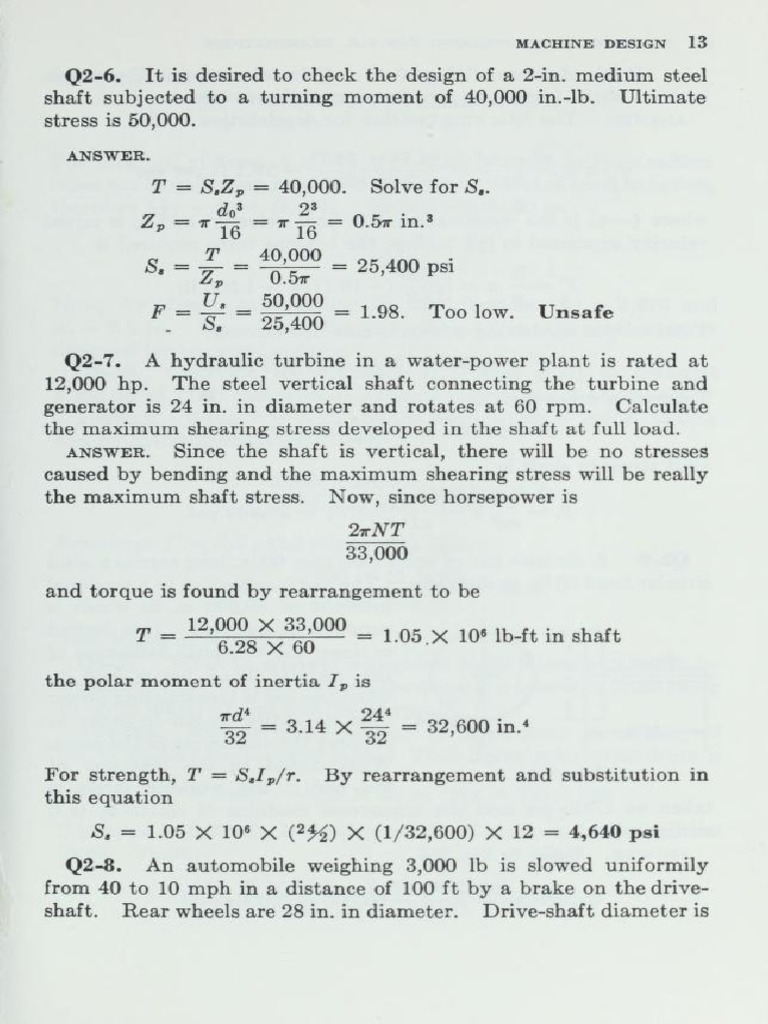Mach Design Ans 2 | PDF