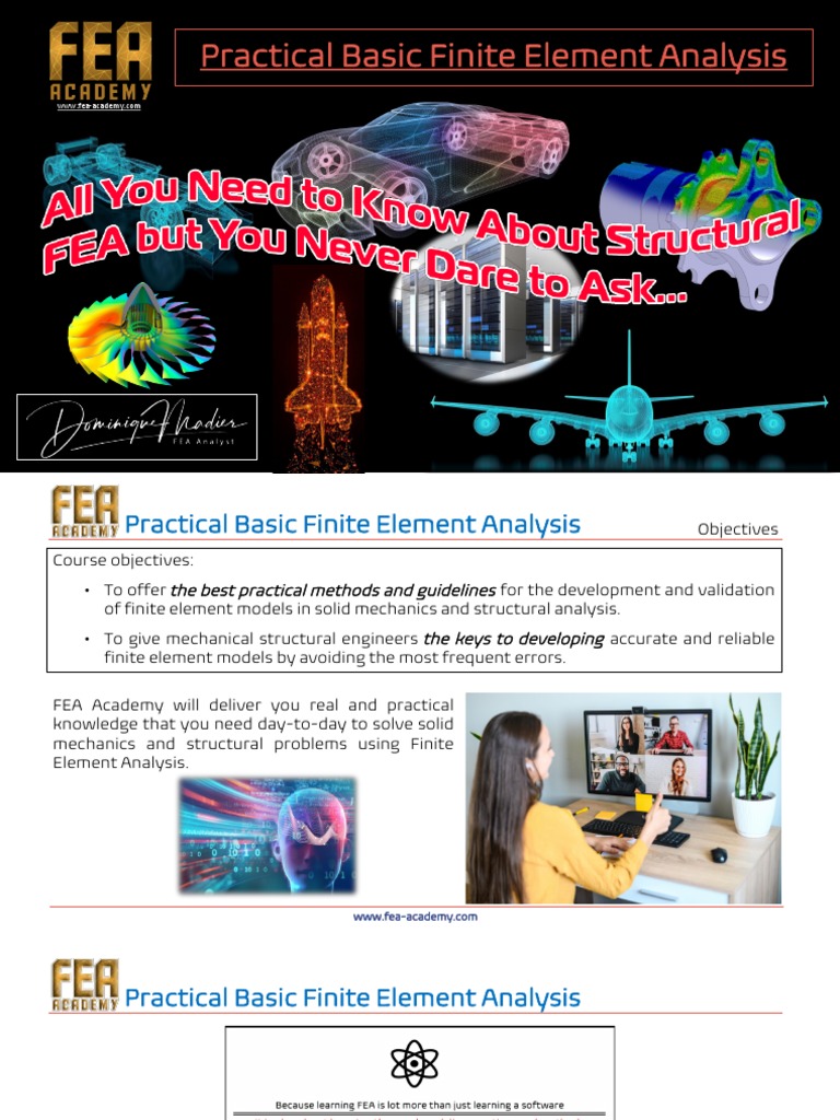 FEA-Academy Courses - Practical Basic FEA - 6-Lectures | PDF | Finite ...