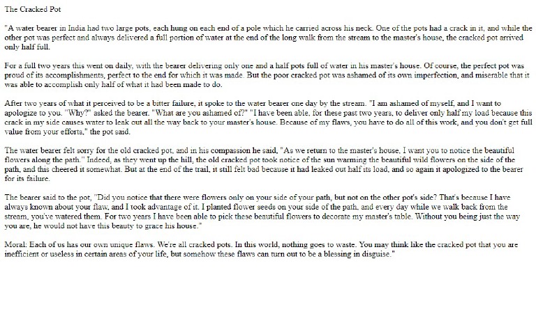 Cracked Pot (A Short Story) | PDF