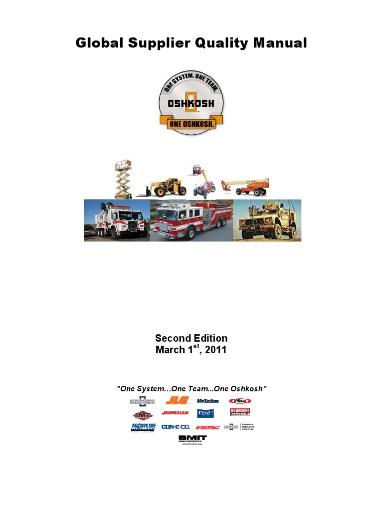 Global Supplier Quality Manual-Second Edition | Specification ...