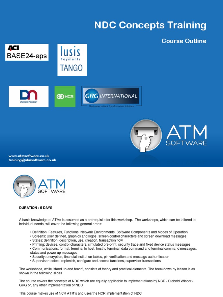 NDC Training Course Curriculum | PDF | Automated Teller Machine | Personal Identification Number