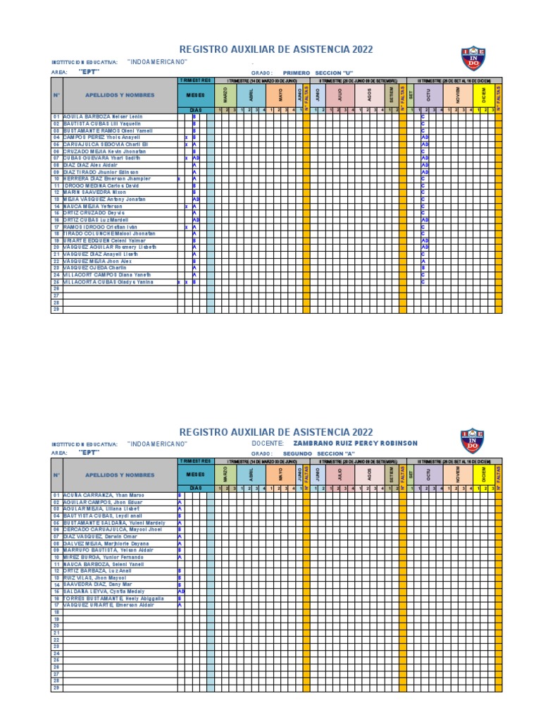 Registro de Asistencia | PDF