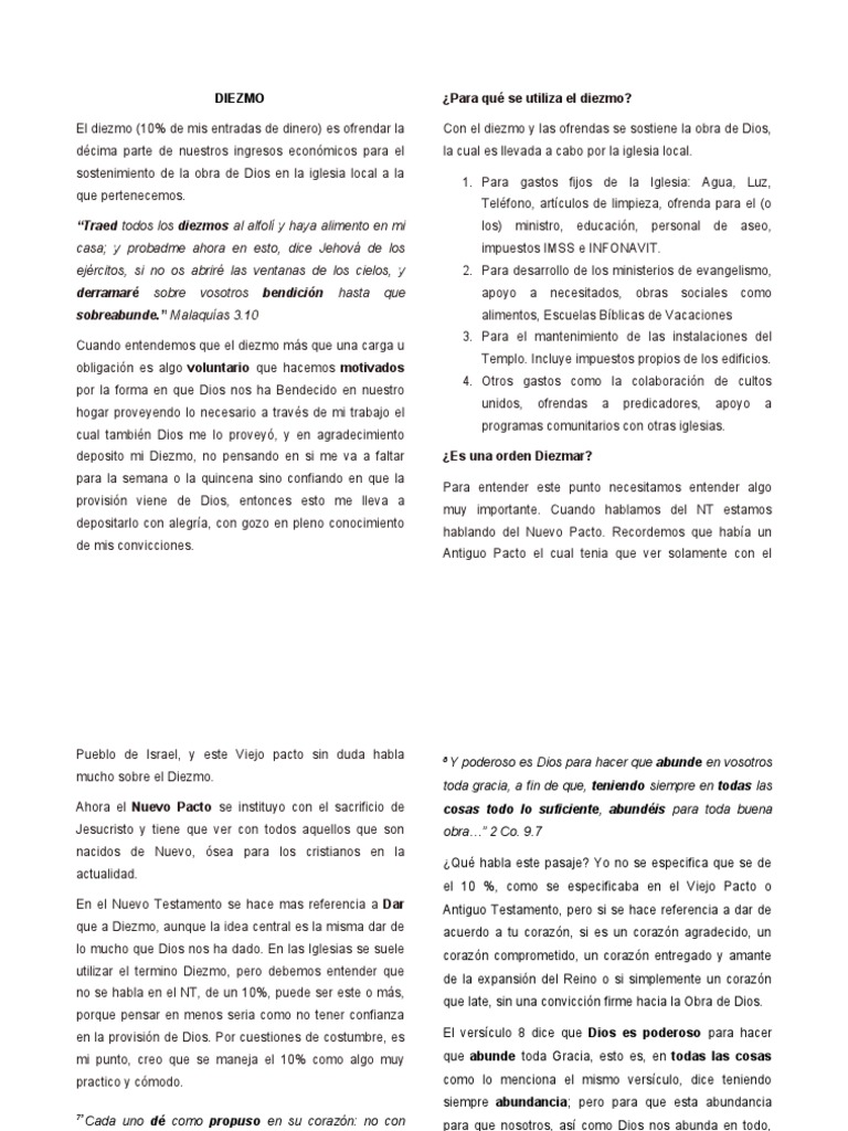 Diezmo | PDF | Diezmo | Dios