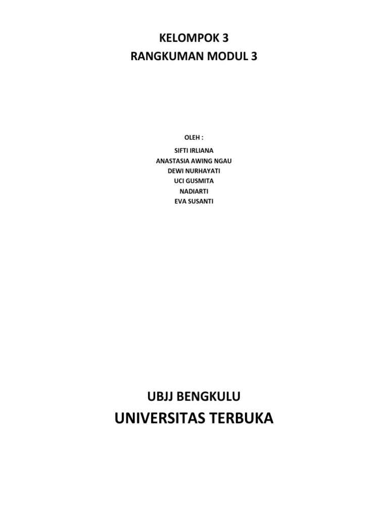 Rangkuman Modul 3 Kelompok 3 | PDF