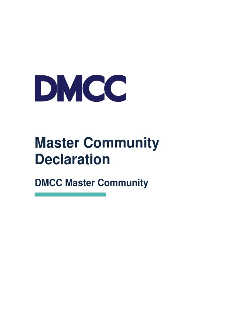 DMCC Master Community Declaration - June 2018-Update | PDF | Lease ...