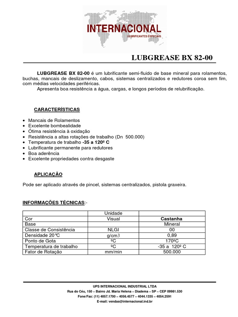 Lubgrease BX 82-00 | PDF