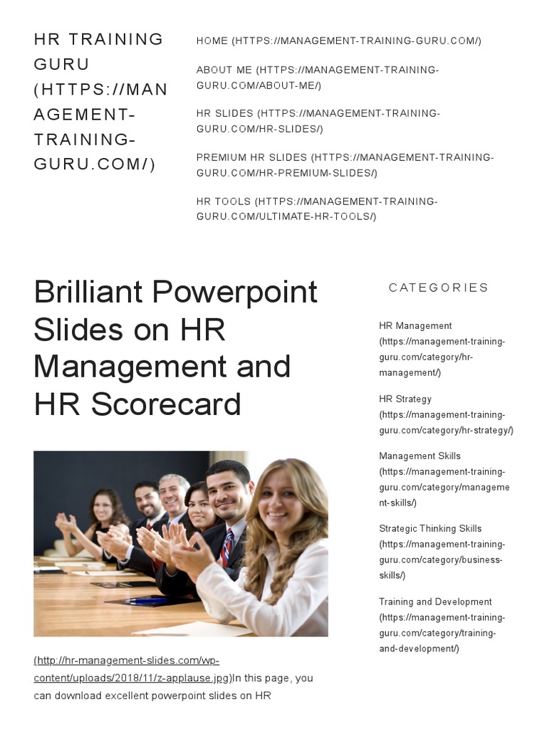Brilliant Powerpoint Slides On HR Management and HR Scorecard - HR ...