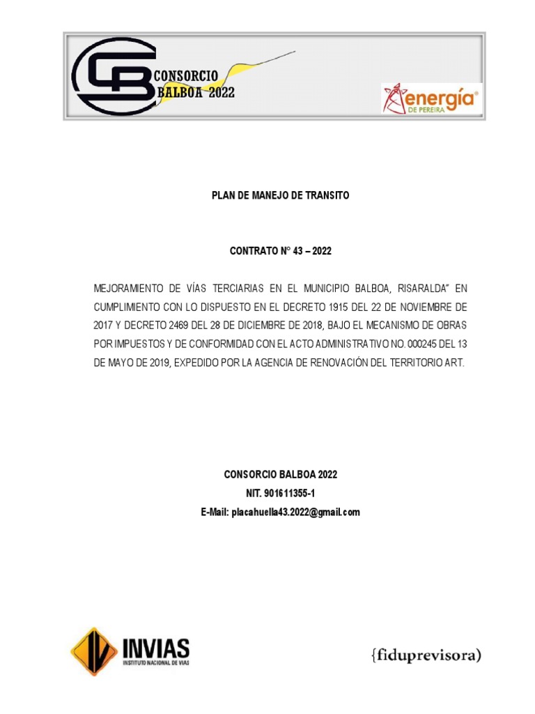 Plan de Manejo de Transito | PDF | Peatonal | Transporte