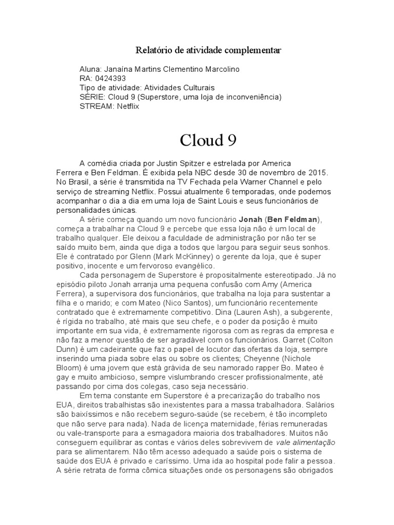 Cloud 9 | PDF | Sindicato | Salário