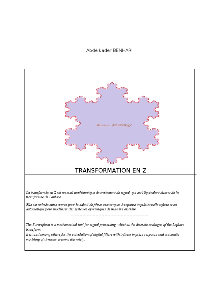 Transformation en Z | PDF | Échantillonnage (signal) | Série entière