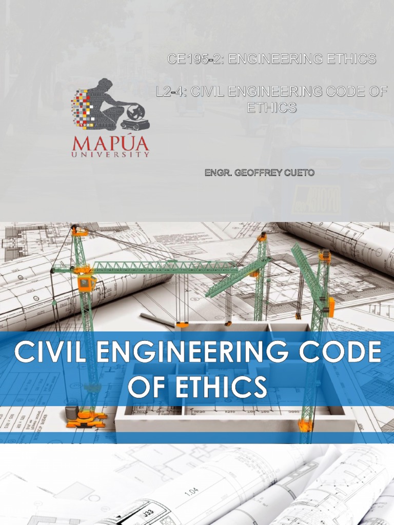 CE195 2 L2 L4 CE Code of Ethics Part 1 | PDF | Profession | Morality