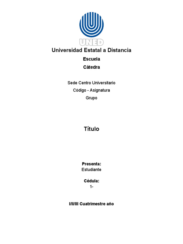 Portada para trabajos en la UNED | PDF