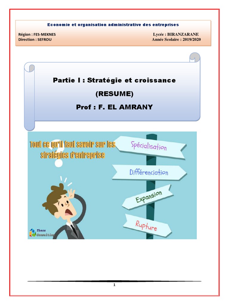 Partie 1 Stratégie Et Croissance Résumé | PDF | Gestion stratégique | Business