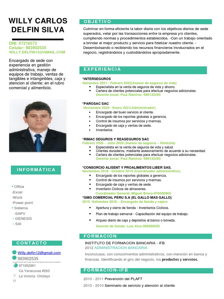 CV Willy 2022 | PDF | Seguro | Dinero