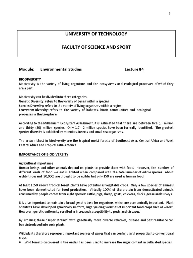 Lecture #4 Notes | PDF | Coral Reef | Biodiversity