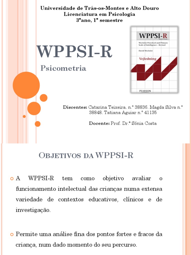 Wppsi R 1 | PDF | Estudos de Línguas Estrangeiras