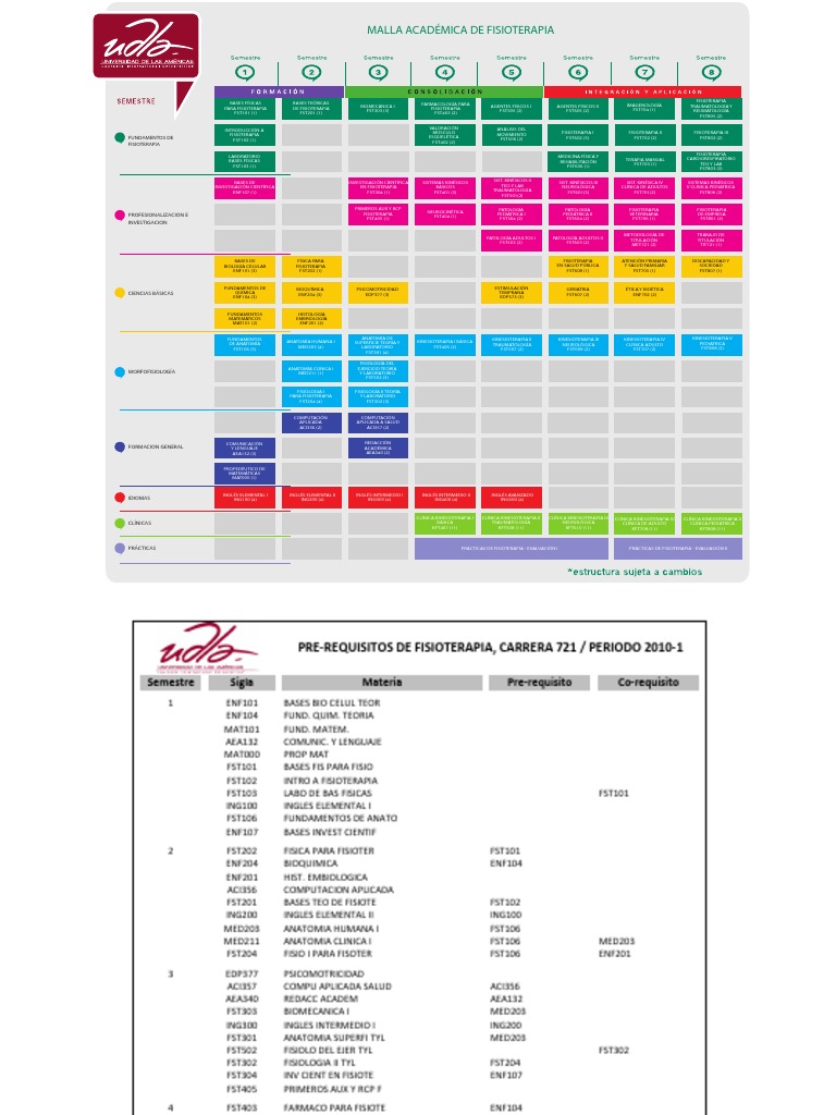 La malla curricular de la carrera de Fisioterapia: Un enfoque integral ... La malla curricular de la carrera de Fisioterapia: Un enfoque integral ...