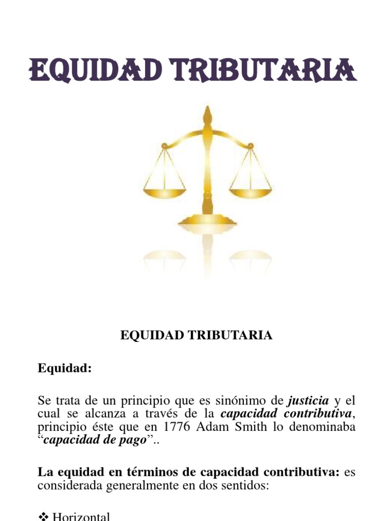 Equidad Tributaria | PDF | Impuestos | Economias