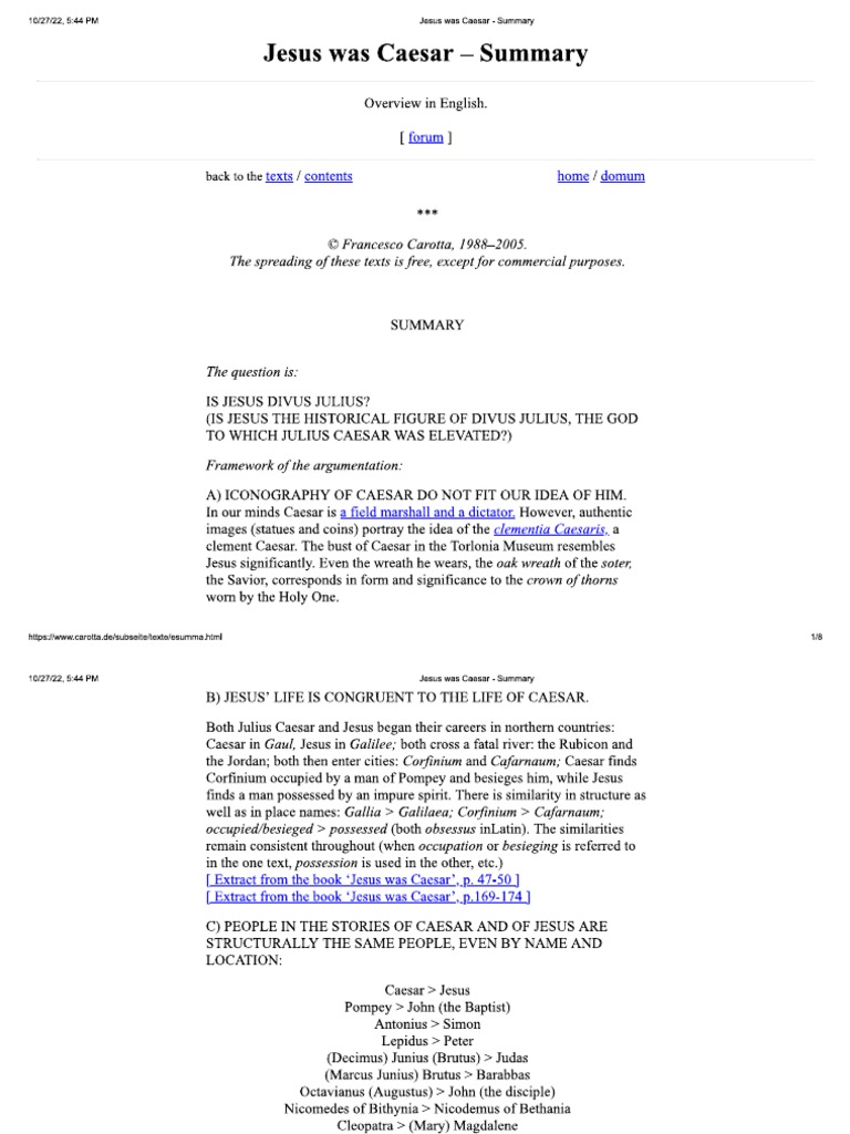 Jesus Was Caesar - Summary | PDF