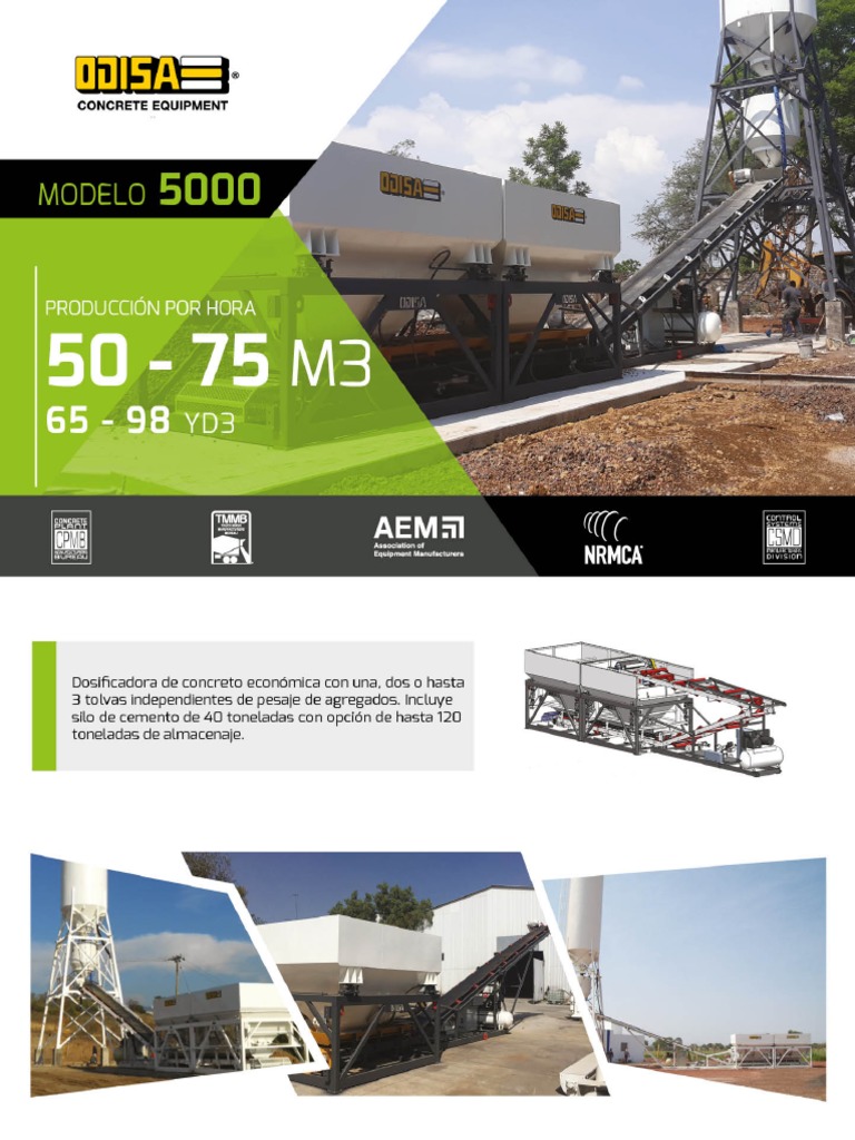 Planta Dosificadora ODISA Modelo 5000 de 50-75m3.h | PDF