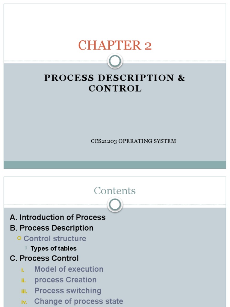 Process Description & Control: Ccs21203 Operating System | PDF | Process (Computing) | Thread ...