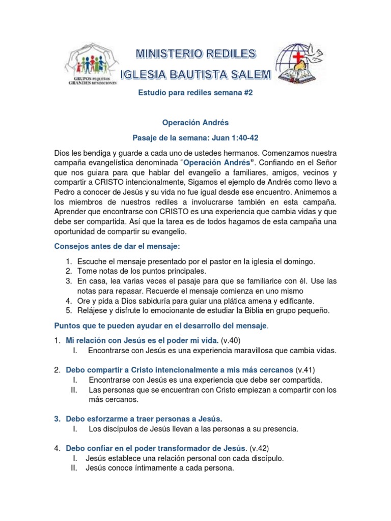Campaña Evangelística: Operación Andrés | PDF