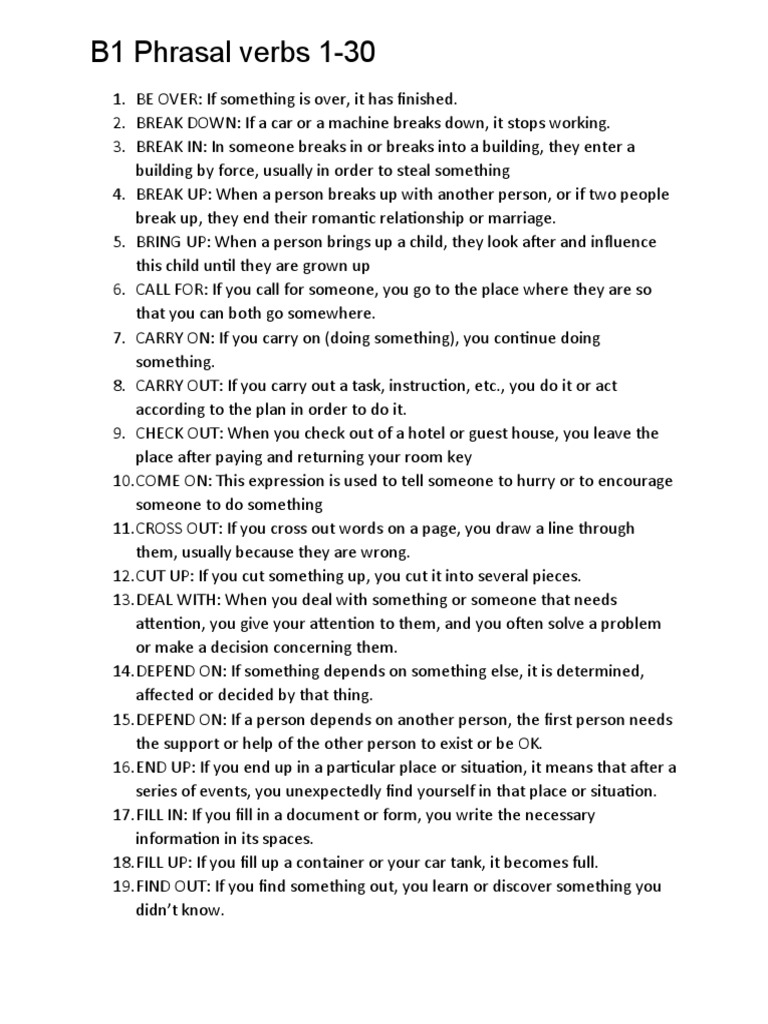 Phrasal Verbs b1 | PDF