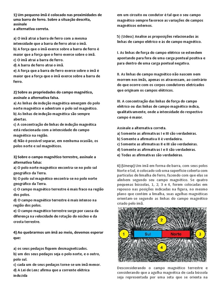 Lista Mag e Eletromag | PDF | Magnetismo | Campo magnético