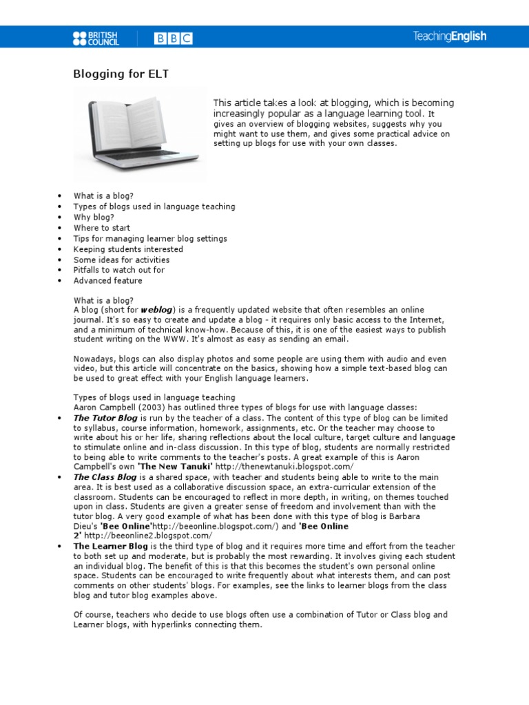 Handout - Blog | PDF | Blog | Learning