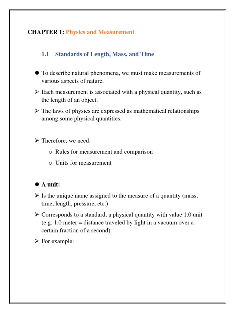 Ch1-Physics and Measurement | PDF | Measurement | International System Of Units