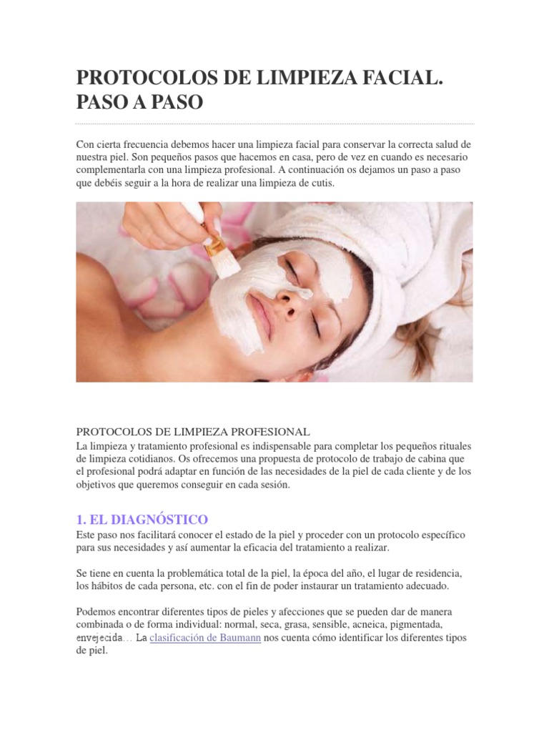 05 Pag. Protocolo de Limpieza Facial | PDF | Piel | Medicina CLINICA