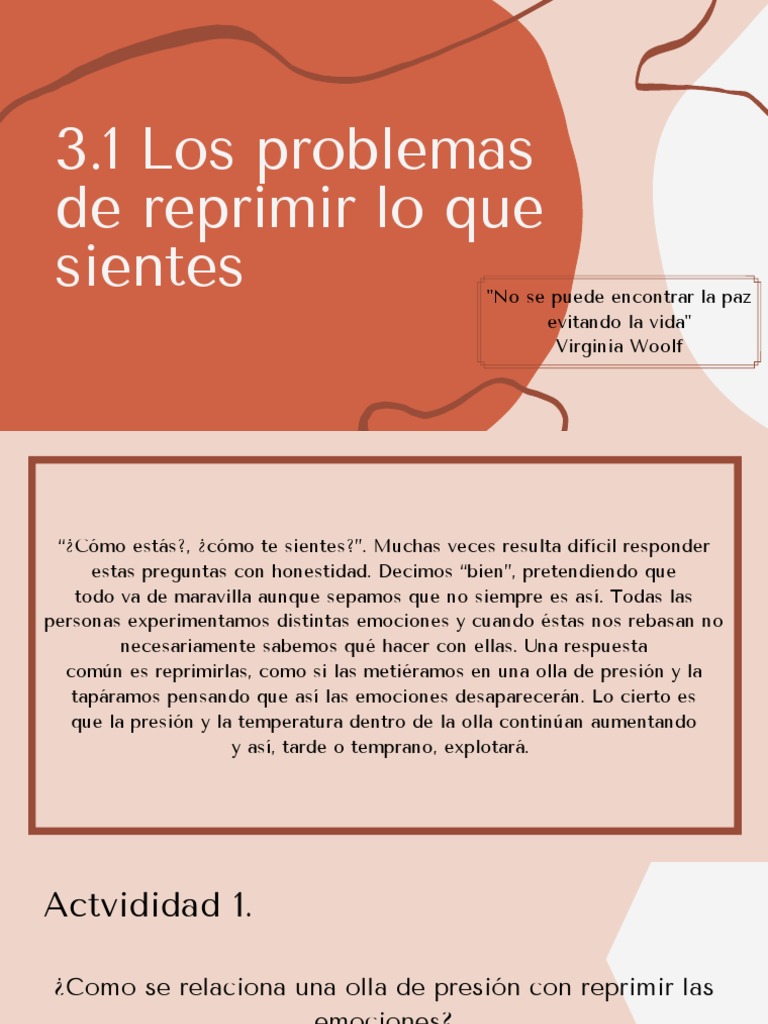 3.1 Los Problemas de Reprimir Lo Que Sientes | PDF | Las emociones ...