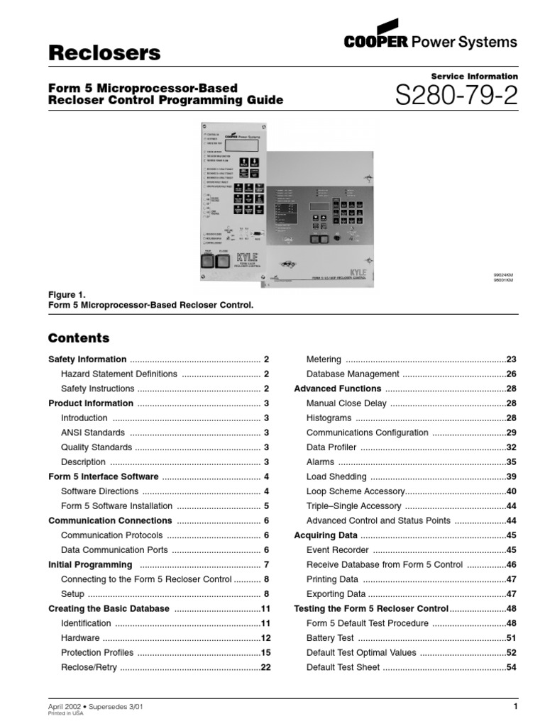 Reclosers: Form 5 Microprocessor-Based Recloser Control Programming Guide | PDF | Computing ...