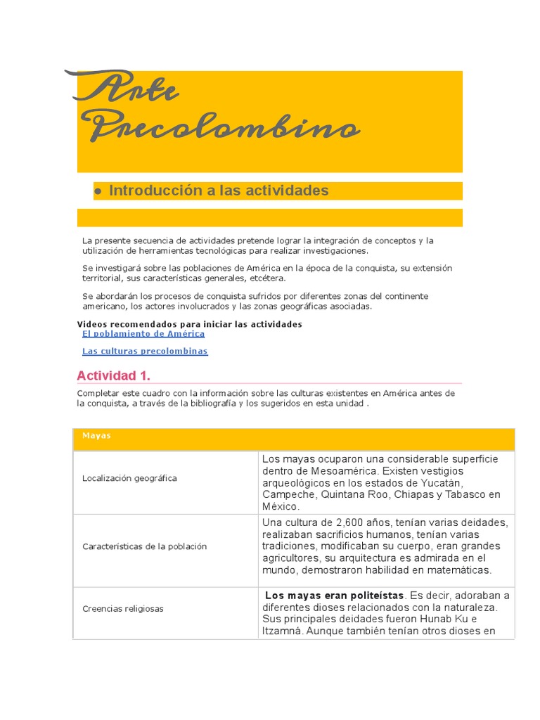 Tarea Evaluada Arte Precolombino | PDF | Imperio Inca | Civilización maya