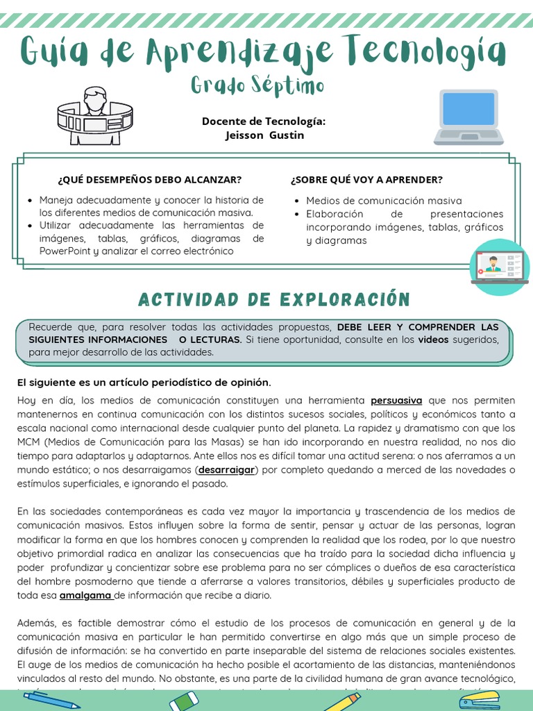 Guía de Medios de Comunicación Masiva | PDF | Medios de comunicación en ...