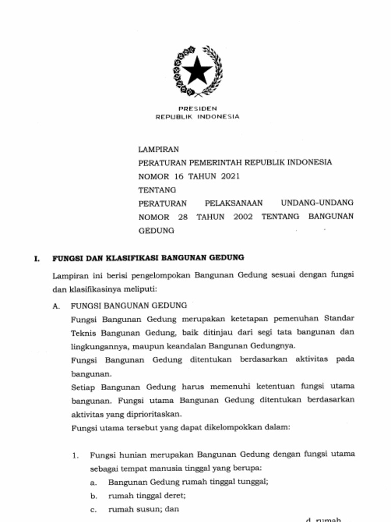 PP Nomor 16 Tahun 2021-Lampiran | PDF