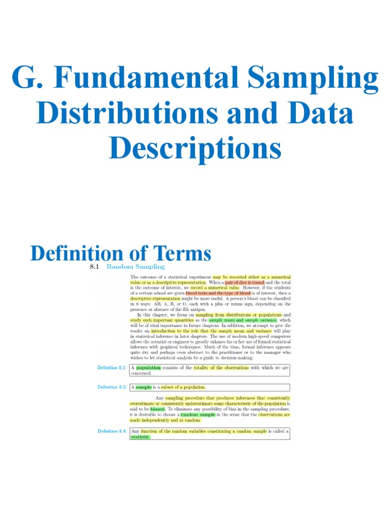 Sampling Distribution | PDF | Normal Distribution | Variance