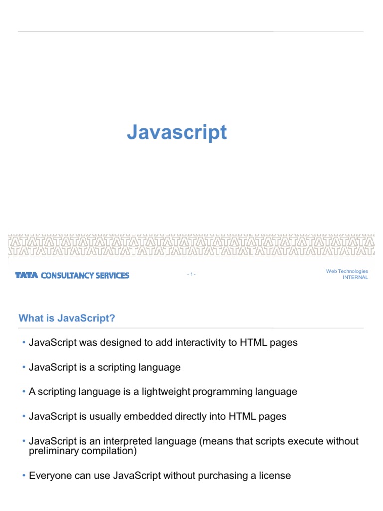 Basics of Javascript | Download Free PDF | Java Script | Scripting Language