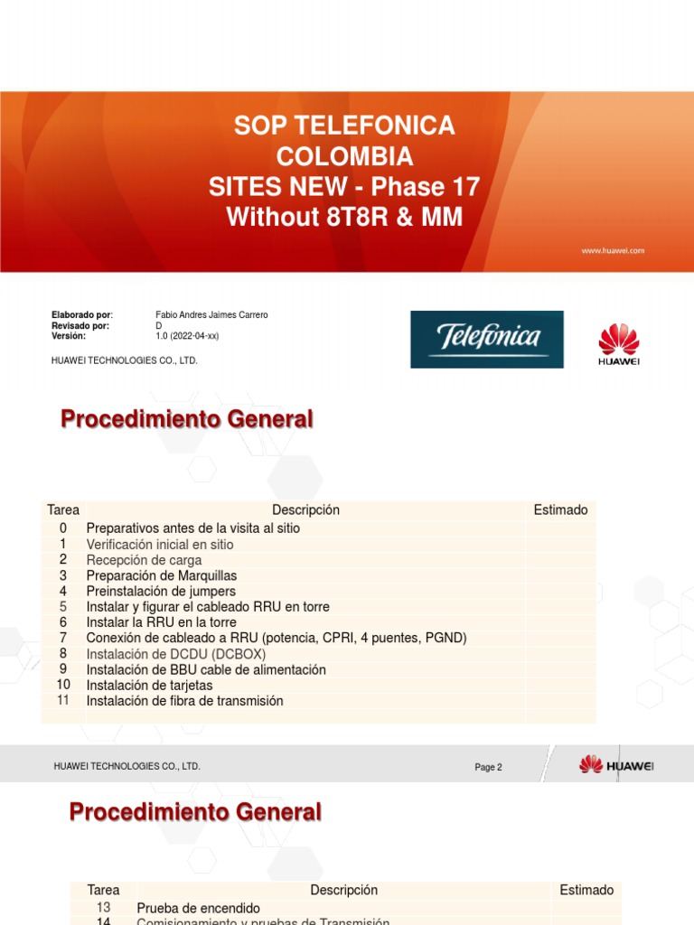 Instalación y Conexión RRU 5901 | PDF | Tornillo | Fibra óptica