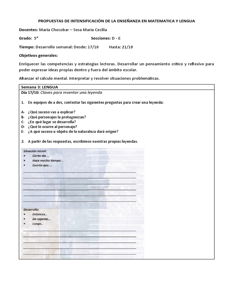 Propuestas de Intensificación en Matemática y Lengua | PDF | Argentina