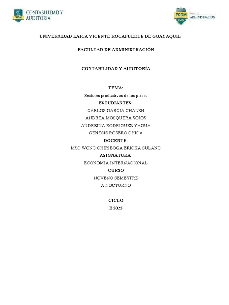 Sectores Productivos de Los Paises | PDF | Agricultura | Minería