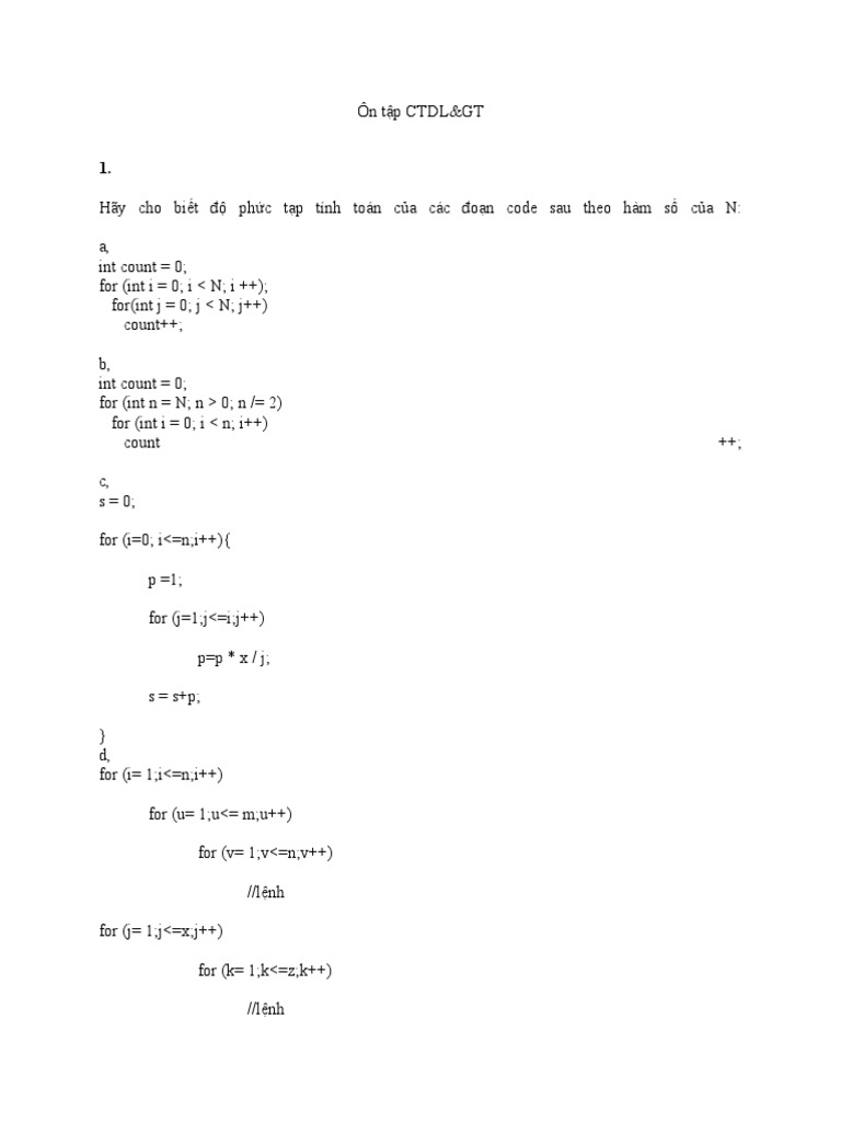 Ôn Tập Ctdl Pdf 