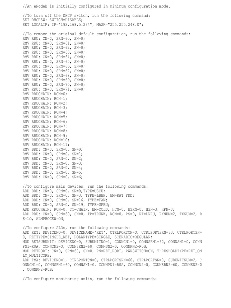 Enodeb FDD MML Script | PDF