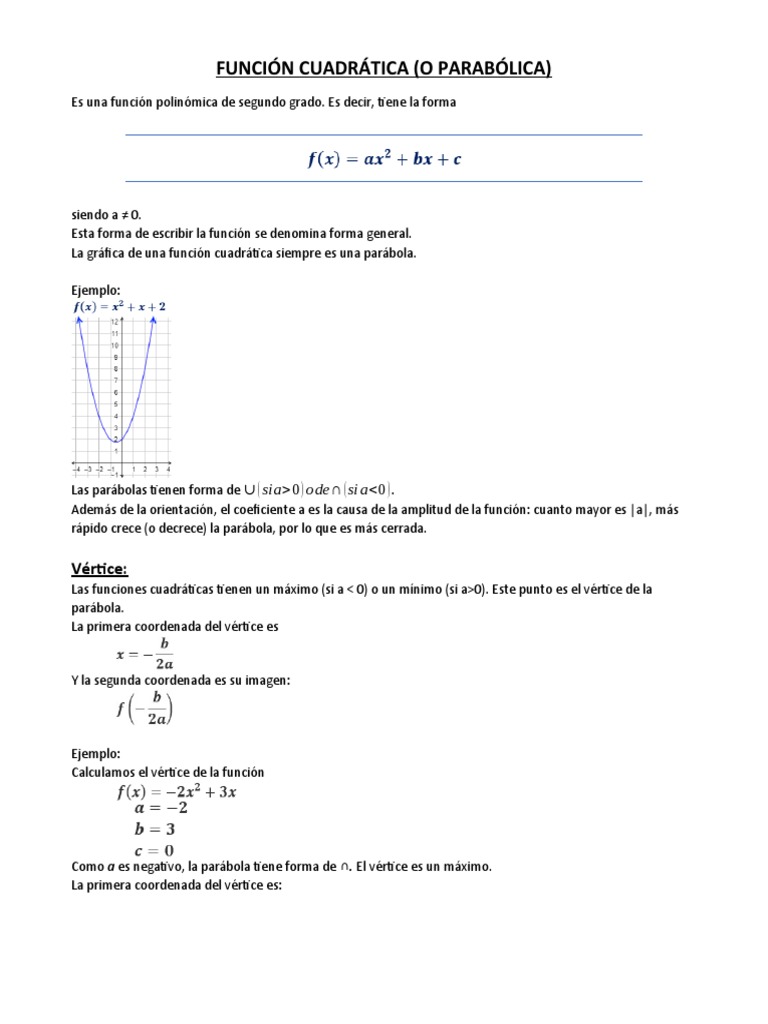 Función Cuadrática | PDF | Ecuación cuadrática | Geometría