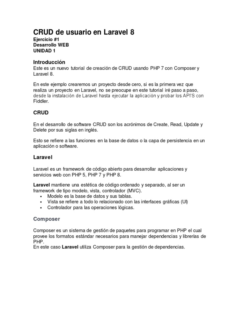 CRUD de Usuario en Laravel 8 | PDF | Php | Ciencias de la Computación